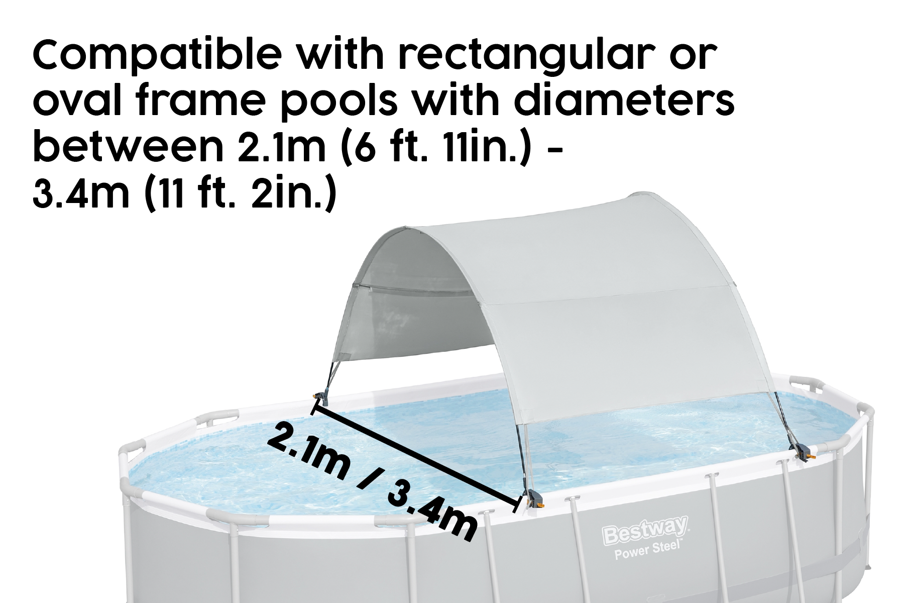 UPF 40+ Sun Canopy for Above Ground Pools - Bestway Store UK